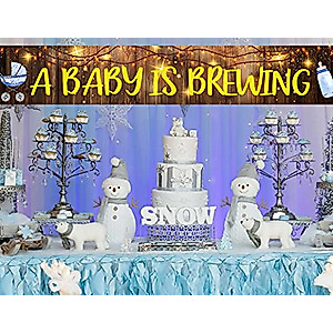 A Baby Is Brewing Large Banner Sign, Baby Shower Large Banner Gender Reveal Baby Pram Bottle Banner for Pregnancy Celebration Party Decorations Supplies