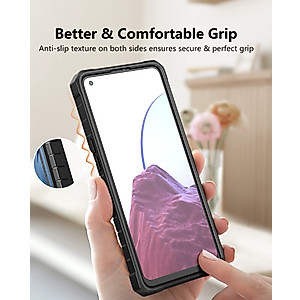 WTYOO Case for OnePlus Nord N20 5G: Military Grade Drop Proof Phone Protective Cover with Kickstand and Slide Cover Protection - Shockproof TPU Matte Textured