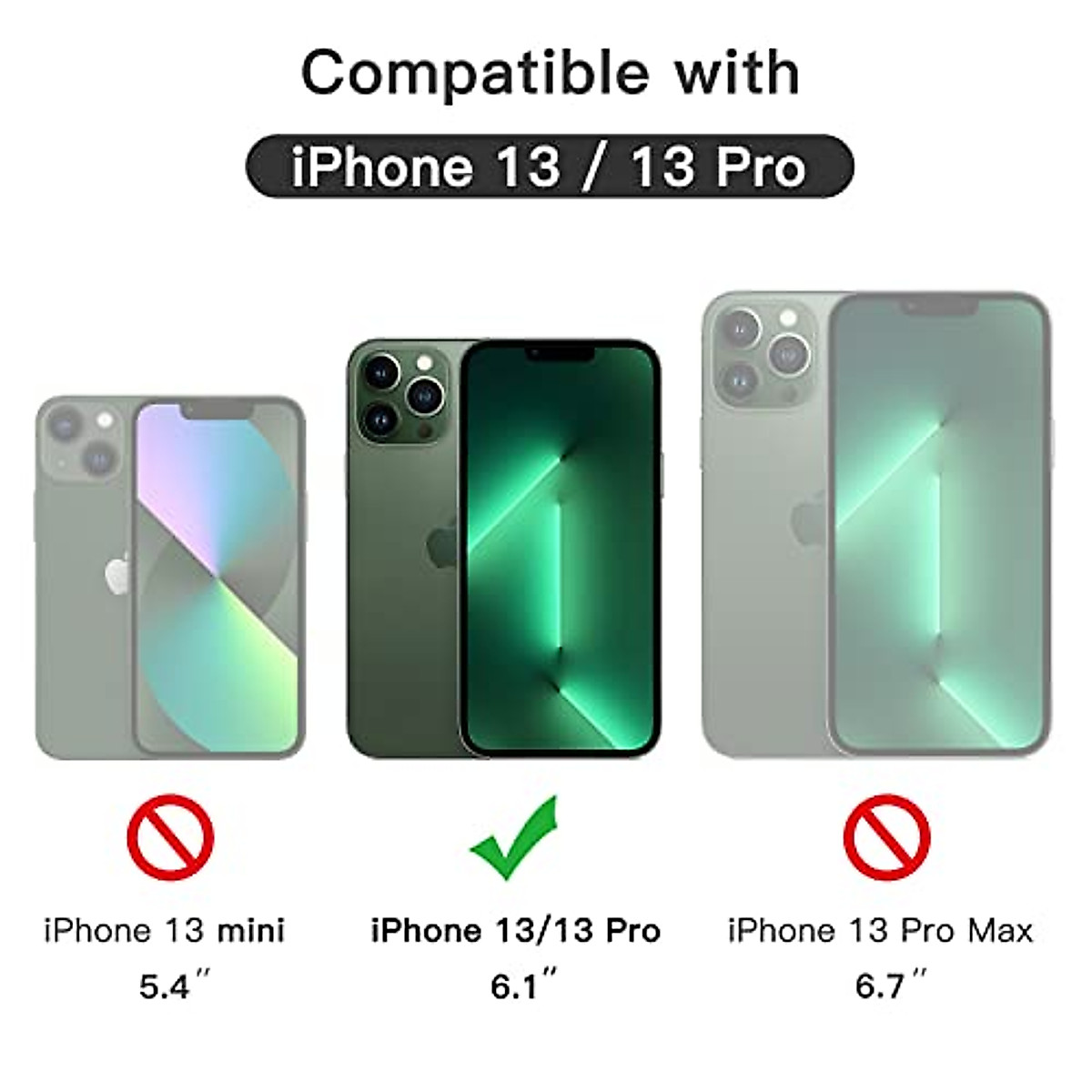 JETech Full Coverage Screen Protector for iPhone 13/13 Pro 6.1-Inch, Black Edge Tempered Glass Film with Easy Installation Tool, Case-Friendly, HD Clear, 3-Pack