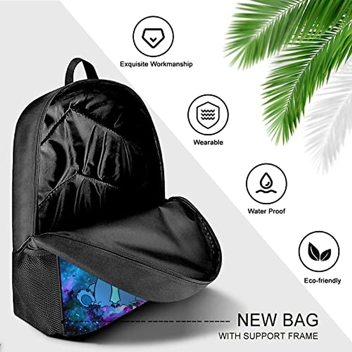 Kunwioz Cartoon Backpack 17 Inch Casual Lightweight Multifunction Backpacks Sports Travel Daypack