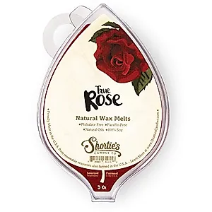 Shortie's Candle Company True Rose Soy Wax Melts - Natural - Made with 100% Soy and Essential Fragrance Oils - Phthalate & Paraffin Free, Vegan, Non-Toxic