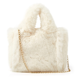 Tote Bag large Shoulder Bag Fleece Faux Fur Hobo Tote Bag Handbag Retro Bag Solid Color Big Purse