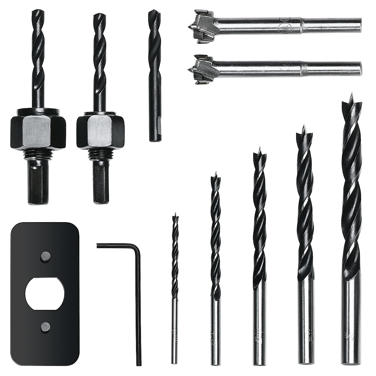 KATA Hole Saw Set, 27PCS Hole Saw Kit with 13PCS Saw Blades Gifts for Men, 3/4" to 5" (19mm-127mm) Hole Saw, Mandrels, Hex Key and Drill Bits in Storage Case, Ideal for Soft Wood, PVC Board