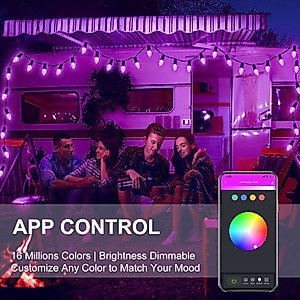 Amposei 32.8Ft 50 LEDs Strawberry Christmas String Lights Outdoor Bluetooth Fairy Lights Waterproof Music Sync Twinkle Lights with Phone APP Remote Control, Color Changing Rope Light for Party Garden