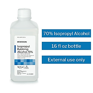 McKesson Isopropyl Rubbing Alcohol 70% [12 Count] USP First Aid Antiseptic, 16 oz