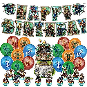 Birthday Party Supplies For Zel-da, Party Decorations Included Birthday banner, Cake Topper, Cupcake Topper, Balloon