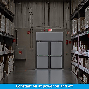 LEONLITE LED Exit Sign, Wet Location Exit Sign with Battery Backup, UL Listed, Outdoor Hardwired Exit Light with Double Sided, AC 120/277V, Weatherproof Emergency Exit Sign, Red, Pack of 2