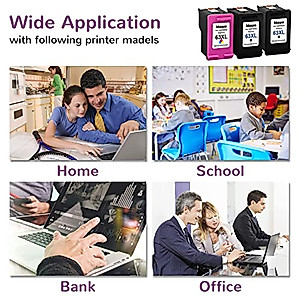 Inktopia Remanufactured Ink Cartridge Replacement for HP 63 XL 63XL for HP OfficeJet 5255 5258 3830 Envy 4520 4512 4513 DeskJet 1112 3630 3634 2130 2132 Printer (2 Black 1 Tri-Color)