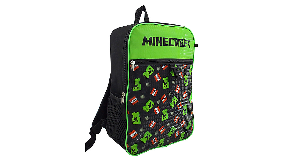 Minecraft Creeper 5 Pc Backpack Set: Lunch Box, Bottle & Case
