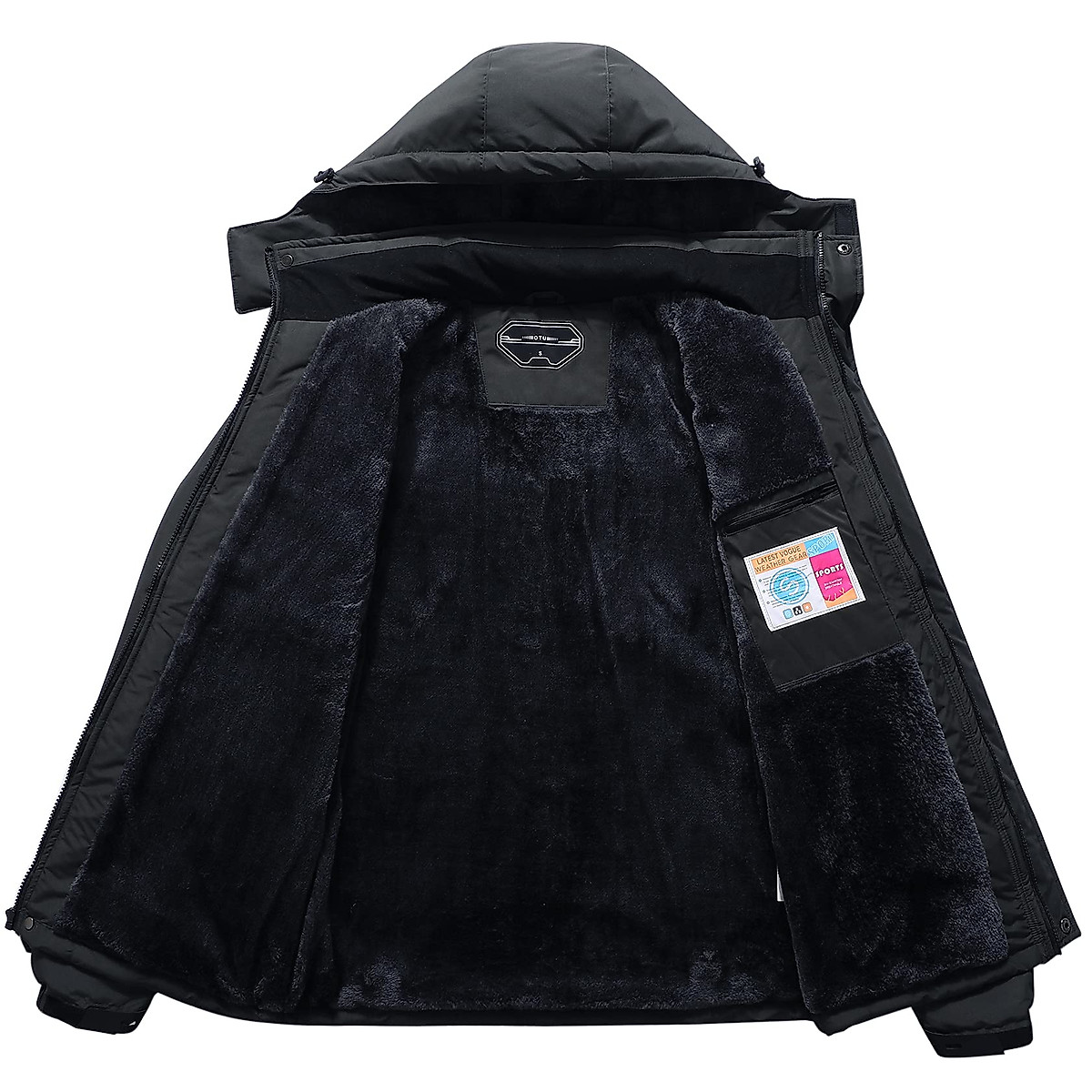 OTU Men's Waterproof Ski Jacket Snowboarding Windbreaker Warm Winter Hooded Mountain Snow Coat