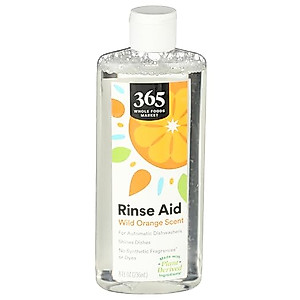 365 by Whole Foods Market, Rinse Aid Dishwasher Automatic Wild Orange, 8 Fl Oz