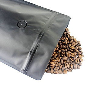 AwePackage High Barrier 16 oz Foil Stand up Zipper Pouch Coffee Bag with Valve (20, Matte Black)