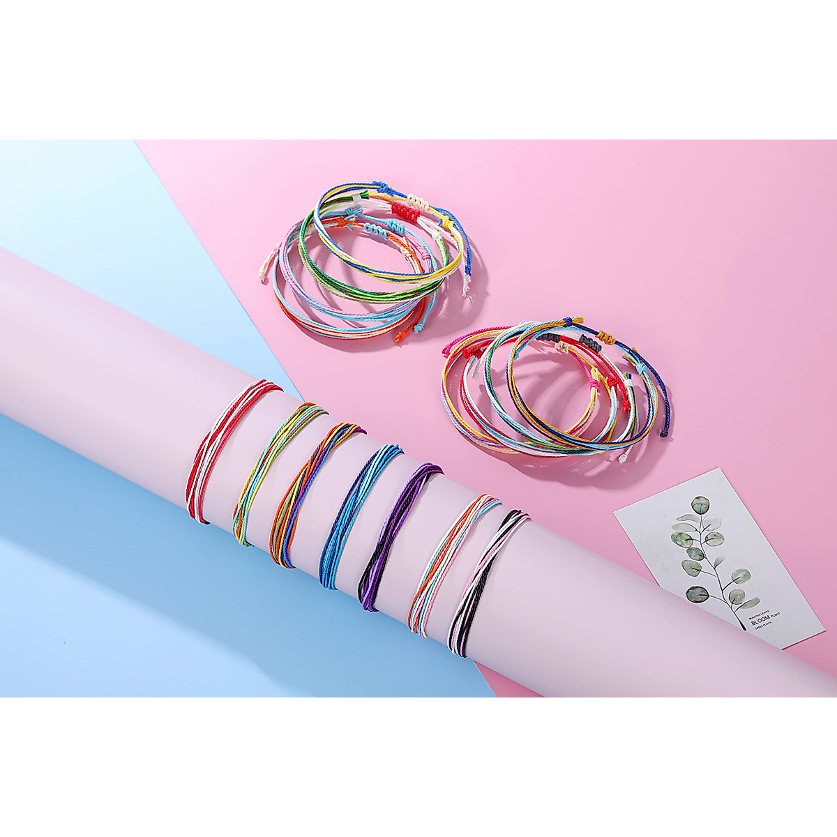 Jovivi 15 Pieces Surfer Wave Friendship Bracelets Set Handmade Waterproof Adjustable Braided Strand String Bracelets Anklets Boho Jewelry for Women