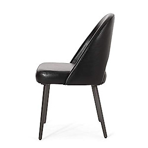 Christopher Knight Home Abbeville Dining Chair, Midnight Black + Gun Metal