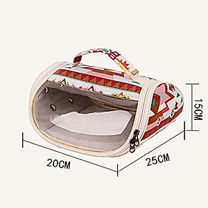 Bird Carrier Bag Small Pet Portable Breathable Outgoing Bag for Parrot Budgie Parakeet Cockatiel Conure Lovebird Finch Canary Amazon Hamster Mice Rat Chinchilla Guinea Pig Squirrel (Pink Ethnic)