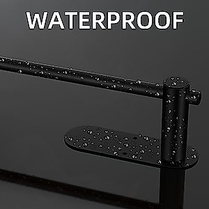 Paper Towel Holder, New Upgraded Thickened Under Cabinet Paper Towel Holder, Self Adhesive Wall Mount Towel Holder for Kitchen, Bathroom, RV, Glass, Sink, SUS304 Stainless Steel 13 inch, Matte Black