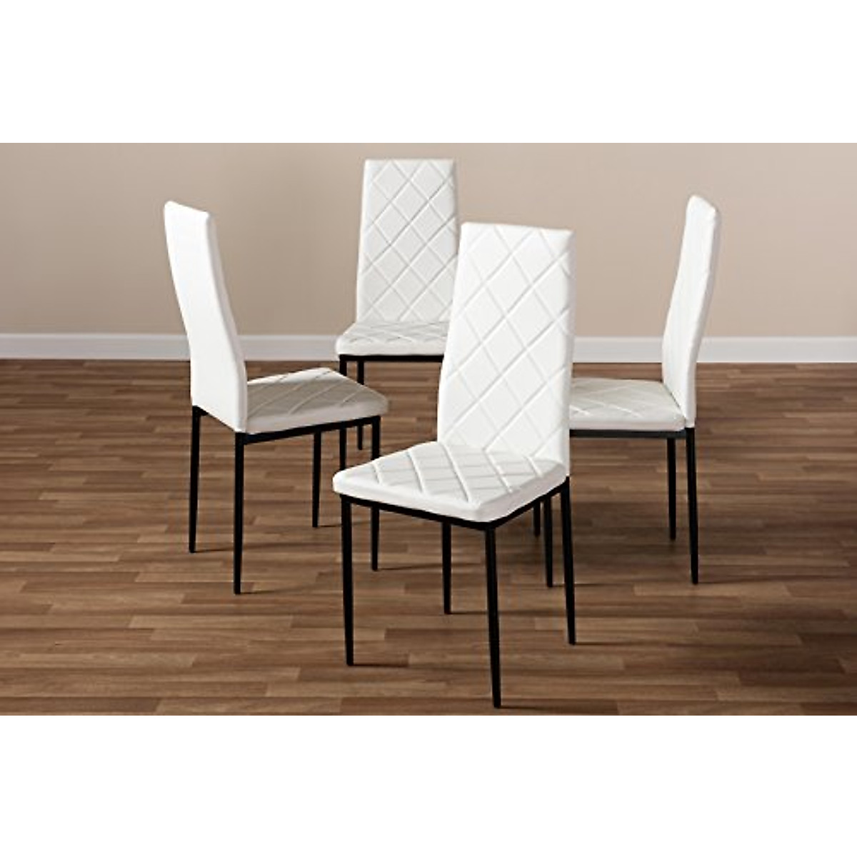 Baxton Studio Blaise Modern and Contemporary White Faux Leather Upholstered Dining Chair