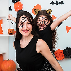 Cat Costumes Accessories for Women, Leopard Face Stickers, Cheetah Costume Women Cat Costumes for Women Face Jewels Stick on, Halloween Party Face Gems