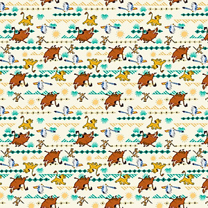 Disney Lion King Simba Geo Prints in Light Yellow 100% Cotton Fabric by The Yard