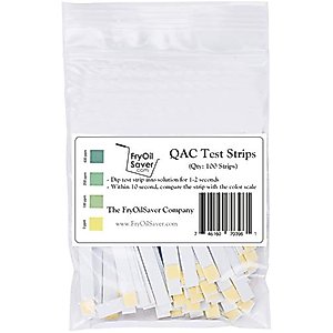 FryOilSaver Co, QAC Test Strips, Restaurant Quaternary Ammonium Sanitizer Test Strips, 0-400 ppm, Multi Quat Strips for Food Service, Quaternary Ammonia Sanitizer Strips, FMP 142-1363, Pack of 100