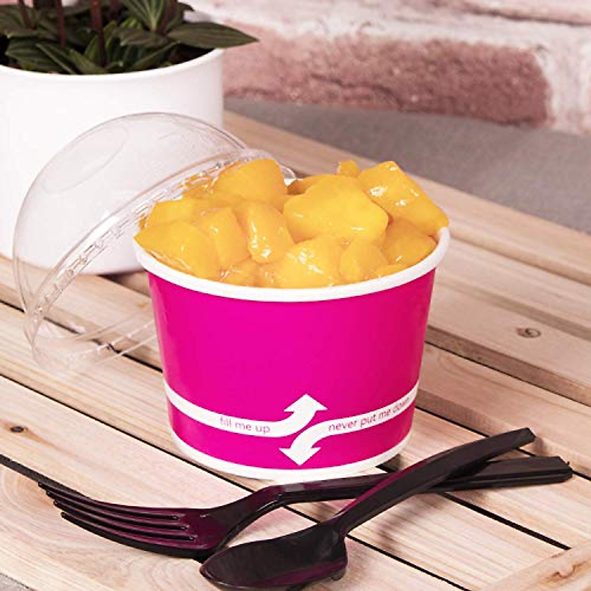 Karat [8oz - 1000 ct] Paper Ice Cream Cups & Soup Bowls for Hot/ Cold Food - Ideal for Soup, Ice Cream, Gelato, Yogurt and Snacks - Pink
