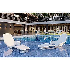Tenjam Shayz in Pool Lounge Chairs for Sun Shelf Set of Two, Pool Chairs and Lounger for in Pool Tanning Ledge with Custom Designed Risers That Support up to 17" of Water Depth (Made-to-Order Colors)