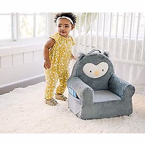 Soft Landing Grey Sweet Seats | Premium Character Chair with Carrying Handle & Side Pockets Owl