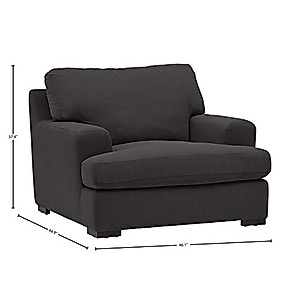 Amazon Brand - Stone & Beam Lauren Down-Filled Oversized Living Room Accent Armchair, 46"W Chair, Pepper