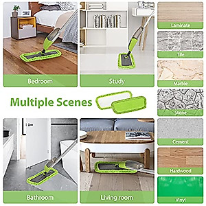Spray Mop for Floor Cleaning Microfiber Mop Wet Dust Mop with 6 Reusable Washable Microfiber Pads and 610ML Refillable Bottle Dry Wet Kitchen Mop for Hardwood Laminate Tile Floor Cleaner Household