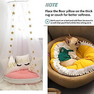 Kishome Large Kids Floor Cushion Seating, Circle Kids Floor Pillow for Children Pink, Round Playroom Pillows Reading Nook Big Pillow, Oversized Pillow Mat for Kid Seating Teepee Nursery Canopy