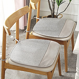 Alapaste 2 Pack Rattan Cooling Seat Cushion Mat,16.5x16.5in Breathable Dining Chair Cushions,Comfort Massaging Seatcover Mat with Ties,Square Summer Cooler Seat Cover Chair Pad for Office,Sofa,Gray