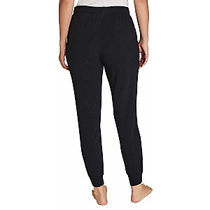 Eddie Bauer Womens 2 Pack Fleece Lounge Joggers (Medium, Black/Heather Olive)