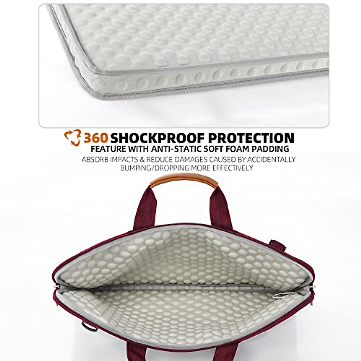 KINGSLONG Slim 17.3 inch Laptop Bag Sleeve Carrying Case with Shoulder Strap, Notebook Ultrabooks Computer Handbag Cover for Men Women Fit for Acer Asus Lenovo HP Toshiba Red