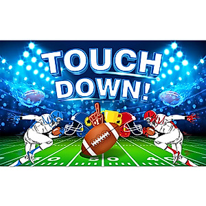 Large 71" X 43" Football Backdrop, Football Party Decorations, Football Decorations for Football Touchdown Party Photo Background, Super Football Theme Backdrop tineit