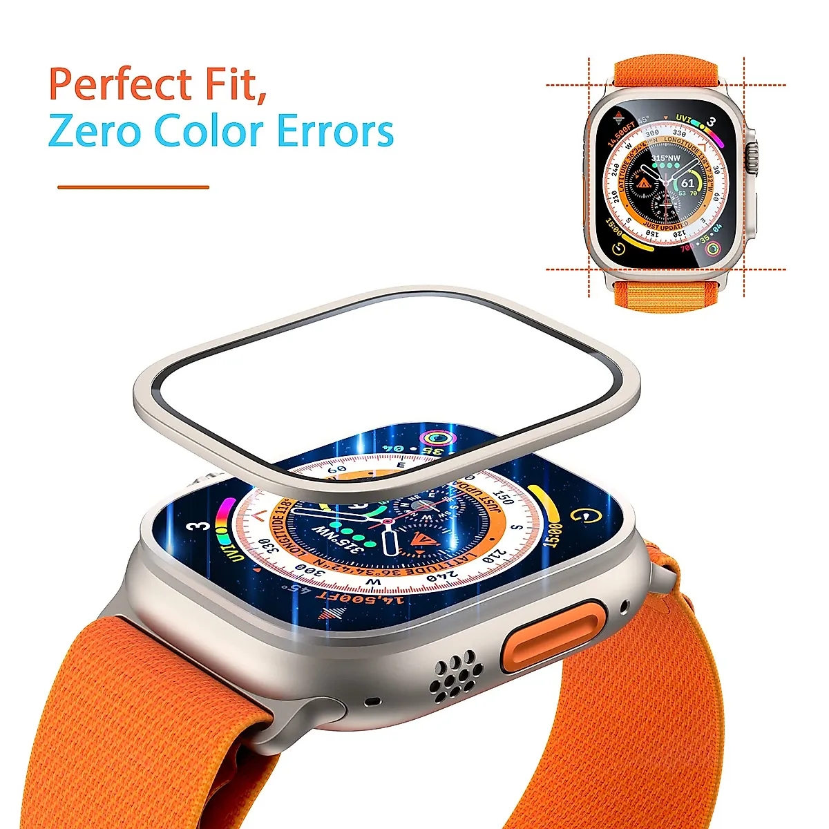 Compatible for Apple Watch Ultra Case 49MM [Enjoy Original], Ultra-Thin Stainless Steel Frame Water-Proof Bezel Case Designed for iWatch Ultra 49MM [Without Screen Protector]