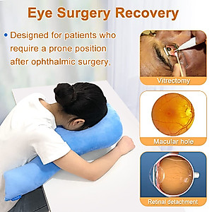 Face Down Pillow for Sleeping After Eye Surgery Head Positioning Prone Pillow for Massage Napping Tanning Pillow with Face Hole Doughnut Bed Cradle Cushion Detached Retina Vitrectomy Recovery