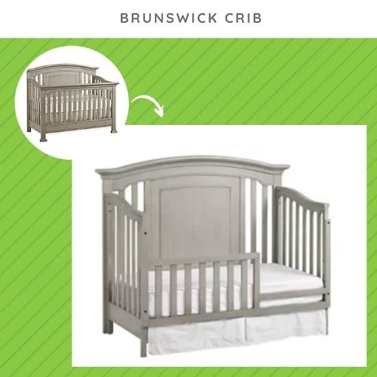 CC KITS Toddler Bed Safety Guard Rail for Munire & Echelon Convertible Cribs (Ash Grey)