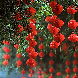 20 Pieces 10 Inches Chinese Red Lanterns Decorations for Spring Festival, UNIIDECO Lunar New Year Wedding Mid Autumn Festival Decorations