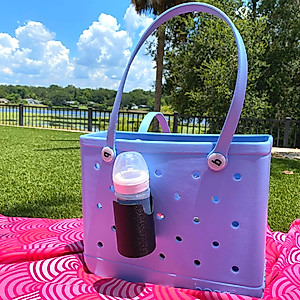 BAGLETS - Can Drink & Water Bottle Holder Charm Accessory Compatible with Bogg Bags - Keep Bottles or Drink Cans Handy with Your Tote Bag - Fits Inside or Outside of The Bag – Made in USA - Black