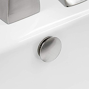 Sink Basin Trim Overflow Cover Brushed Nickel Brass Insert in Hole Round Caps