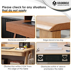 GoldOrcle Metal Keyboard Tray Under Desk C Clamp On Pull Out Slide-Out Keyboard Stand Drawer Platform for Home or Office