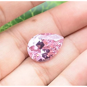 Awmnjtmgpw 925 Sterling Silver Diamond Ring Water Drop pear Shaped Pink Crystal Topaz Ring Exquisite Women's Diamond Ring Proposal Wedding Engagement Diamond Ring Size (6-10) (Size 7)