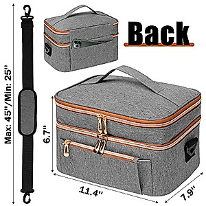 Partreko Wearable Breast Pump Bag with Insulated Pocket, Compatible with Most Breast Pumps for Medela, Elvie, Willow, Momcozy, 2 Layer Pump Bag with a Waterproof Mat & 3 Adjustable Dividers (Gray）