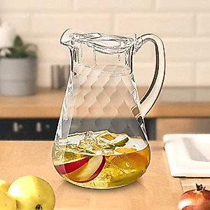 Amazing Abby - Droply Whirly - Acrylic Pitcher (64 oz), Clear Plastic Water Pitcher with Lid, Fridge Jug, BPA-Free, Shatter-Proof, Great for Iced Tea, Sangria, Lemonade, Juice, Milk, and More