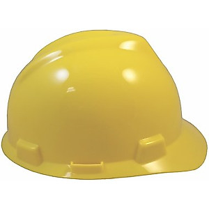 MSA V Cap Style Hard Hats w/FasTrac III Suspensions and Handy Tote Bag - Yellow