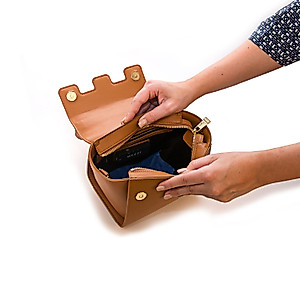 Mezzi Women's Mini Cosima Crossbody Bag Classic, Brulee