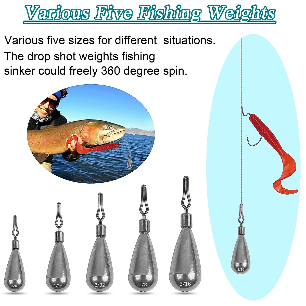 Tungsten Drop Shot Weights Fishing Weights Sinkers kit Tungsten Fishing Sinkers Swivels for Drop Shot Rig Bass Freshwater Saltwater Tackle Box