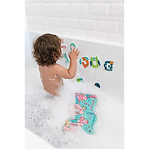 Stephen Joseph, Floating Dress-Up Foam Bath 26-Piece Toy Set, Shark/Dino, SJ1148, Small