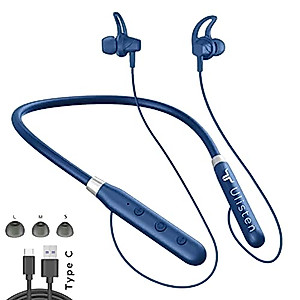 U-Listen PRO KT-N33 Wireless Bluetooth Neckband Headphone Super Bass Noise Reduction HD Mic Type C Foldable New Ergonomic Design Trendy Comfy Gym Sport Around The Neck by Turbootech(Blue)