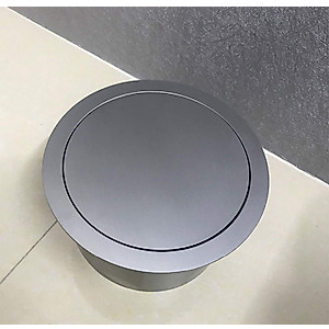 Built-in Countertop Trash and Waste Chute Lid - Round Stainless Steel Balance Flap Cover Flush Trash Grommet Swing Trash Can Lid